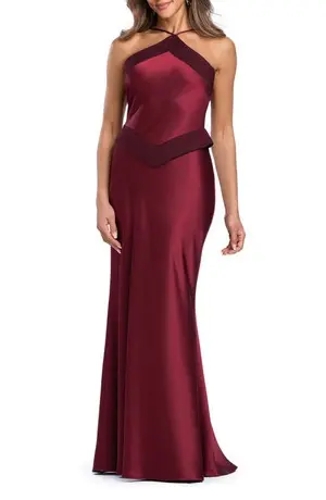 XSCAPE EVENINGS Satin Mermaid Gown