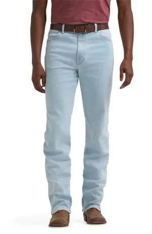 Wrangler Western Tough Lite Slim Fit Bootcut Jeans - Lightwash