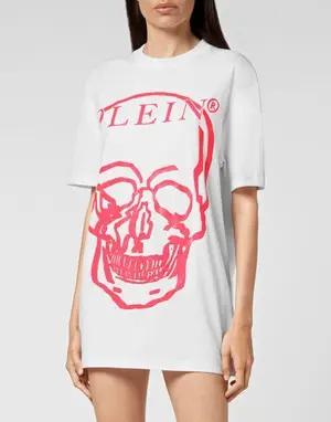 Philipp Plein Jersey T-shirt Round Neck Ss Skull And Plein