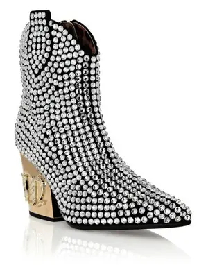 Philipp Plein Boots High Heels Mid Gothic Plein - Silver