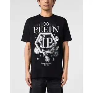 Philipp Plein Round Neck T-shirt Dragon Hexagon - Black