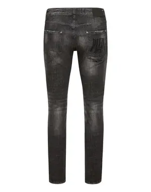 Philipp Plein Denim Super Straight Cut Trousers Racing Club