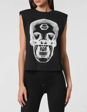 Philipp Plein T-shirt Round Neck Skull - Black