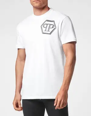 Philipp Plein T-shirt Round Neck Hexagon - White/black