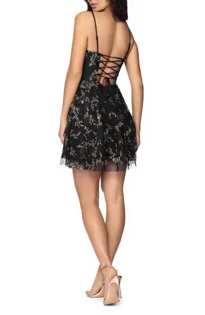 BLONDIE NITES Glitter Mesh Party Minidress