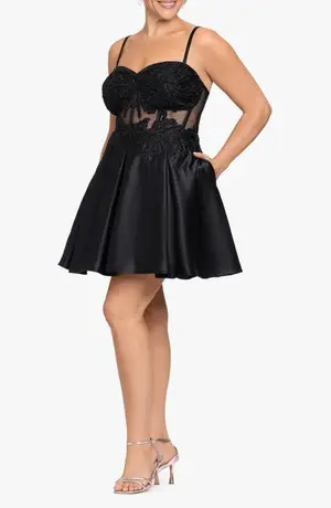 BLONDIE NITES Lace Bodice Party Dress