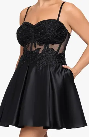 BLONDIE NITES Lace Bodice Party Dress