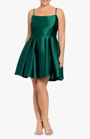 BLONDIE NITES Satin Party Dress Hunter