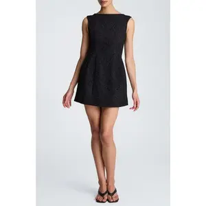 KENNETH COLE COLLECTION Metallic Sleeveless Minidress - Black