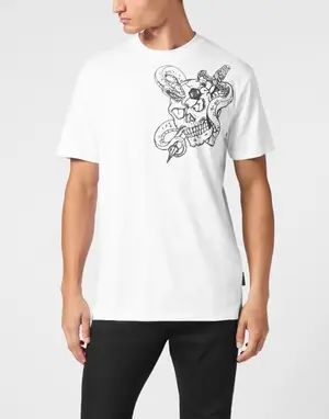 Philipp Plein T-shirt Round Neck Snake - White