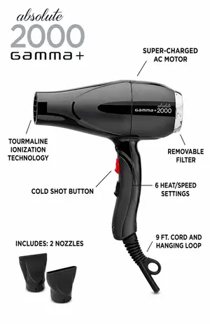 GAMMA + Absolute 2000 Professional Tourmaline Hair Dryer