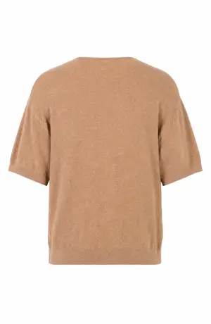 MODENAIRE Relaxed Short Sleeve V Neck Knit Sweater