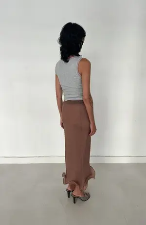 SAEMDI Ariel Frilled Hem Skirt