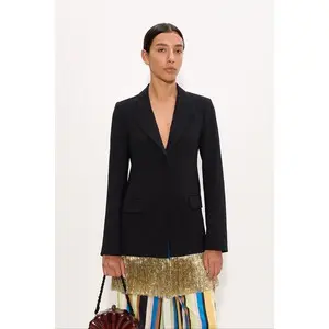 SIMONMILLER Odette Crepe Fringe Blazer - Black