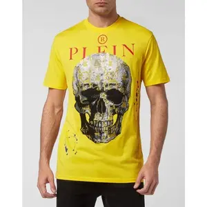 Philipp Plein T-shirt Round Neck Ss With Crystals - Yellow