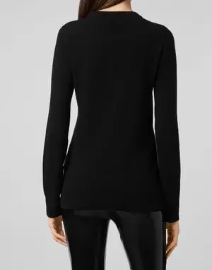 Philipp Plein Pullover Round Neck Ls Look At Me Skull Crystal - Black
