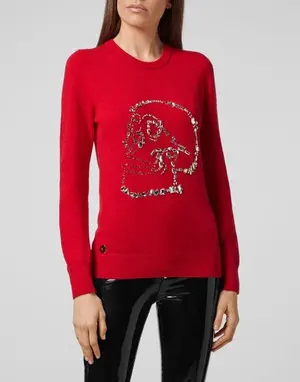 Philipp Plein Pullover Round Neck Skull - Red