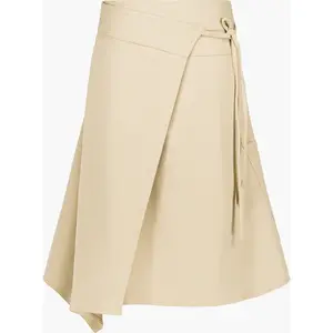SAEMDI Emery Asymmetric Wrap Skirt - Tan