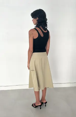 SAEMDI Emery Asymmetric Wrap Skirt
