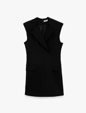 Koton Sleeveless Notched Collar Mini Blazer Dress