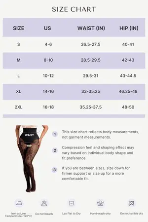 SHAPELLX High Waist Floral Lace Tummy Smoothing Sheer Shaping Tights - Red