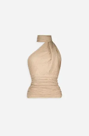 SAEMDI Sahara One Shoulder Scarf Top - Sand