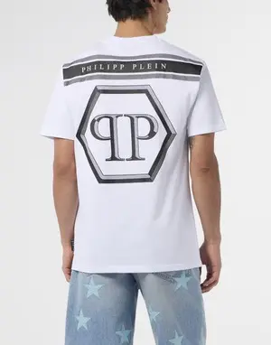 Philipp Plein Round Neck T-shirt Lines Hexagon