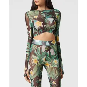 Philipp Plein Cropped T-shirt Ls Hawaii - Green