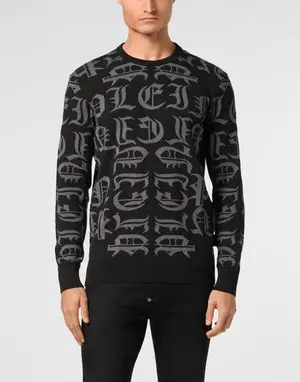 Philipp Plein Pullover Round Neck Gothic Plein - Black