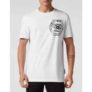 Philipp Plein T-shirt Round Neck Ss Pp Glass - White