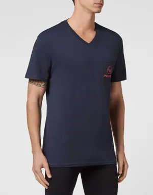 Philipp Plein T-shirt V-neck Ss - Navy