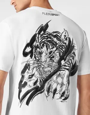 PLEIN SPORT Cotton T-shirt Round Neck Ss Tiger