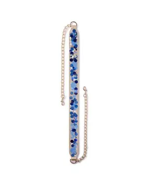 PACKED PARTY True Confetti Adjustable Belt Bag Strap48-inch Gold Chain With Vegan Leather Trapped Confetti For Cooper Crossbody And Stadium - Blue
