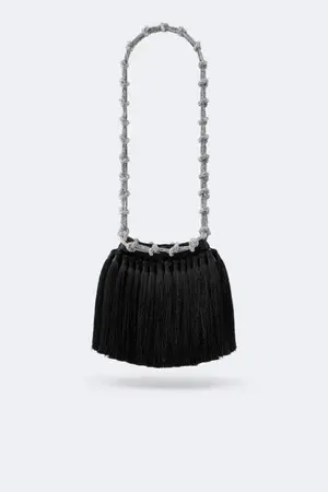 SIMONMILLER Tassel Evening Knotty Bag - Black
