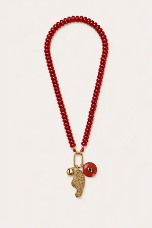 DANIELA MILLAN JEWELRY Simone Sculptural Charm Necklace - Red