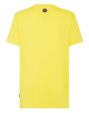 Philipp Plein T-shirt Round Neck Ss Skull And Plein With Crystals