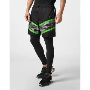 PLEIN SPORT Sport Leggings Camouflage - Black