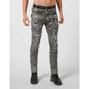 Philipp Plein Denim Slim Fit With Metal Mesh