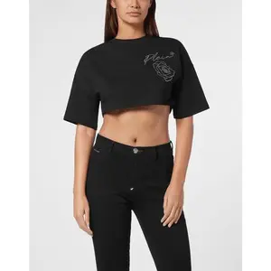 Philipp Plein T-shirt Round Neck Roses - Black