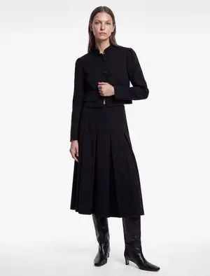 Koton Mandarin Collar Long Sleeve Crop Napoleon Jacket