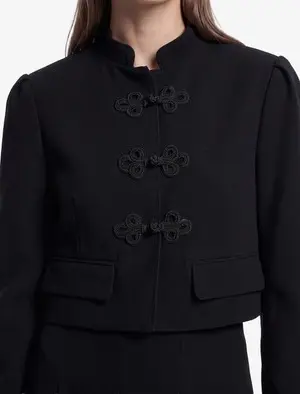 Koton Mandarin Collar Long Sleeve Crop Napoleon Jacket