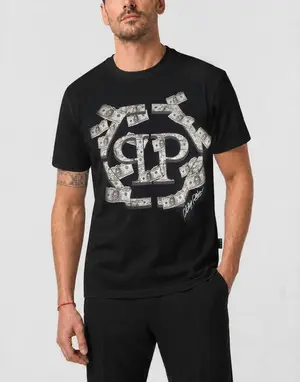Philipp Plein Round Neck T-shirt Dollar Hexagon - Black