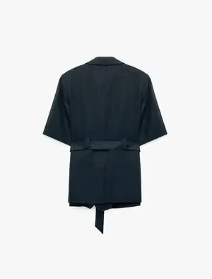 Koton Relaxed Fit Short Sleeve Belted Blazer