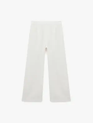 Koton Linen Blend Mid Rise Tailored Wide Leg Pants