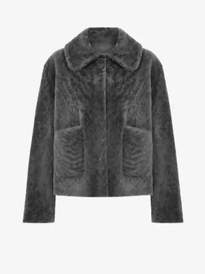 MINE BILGI Aubade Merino Shearling Jacket Grey