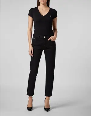 Philipp Plein Jeans Boyfriend Fit Angel - Black