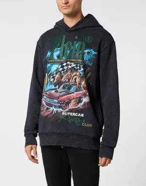 Philipp Plein Hoodie Sweatshirt Ls Racing Club - Black
