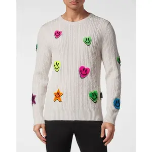 Philipp Plein Wool Pullover Round Neck - White