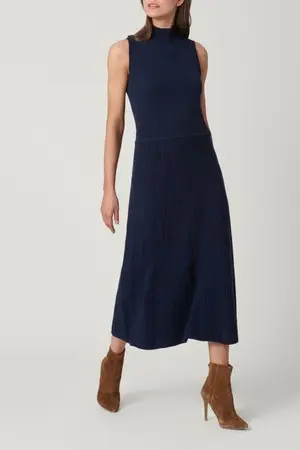 Shoshanna Eldridge Cable Knit Carmen Dress - Navy
