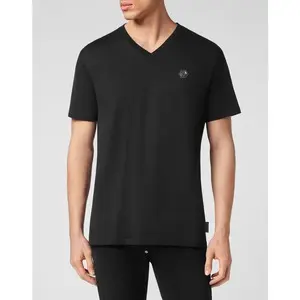 Philipp Plein T-shirt V-neck Ss Gothic Plein - Black